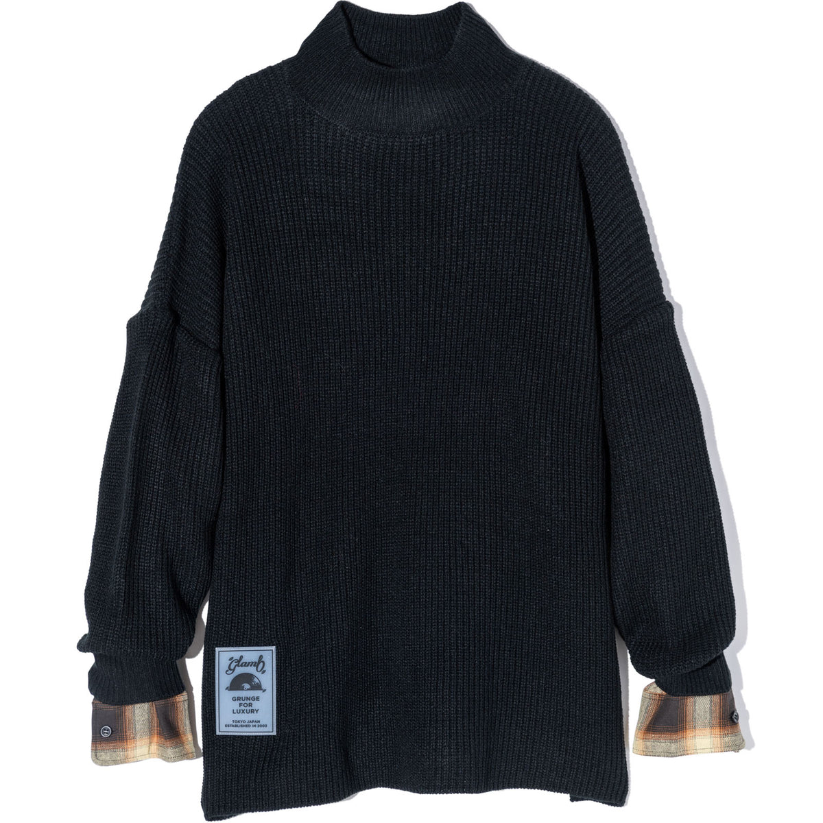 GB0424/KNT08: Check Layered Pullover Knit – glamb Online Store