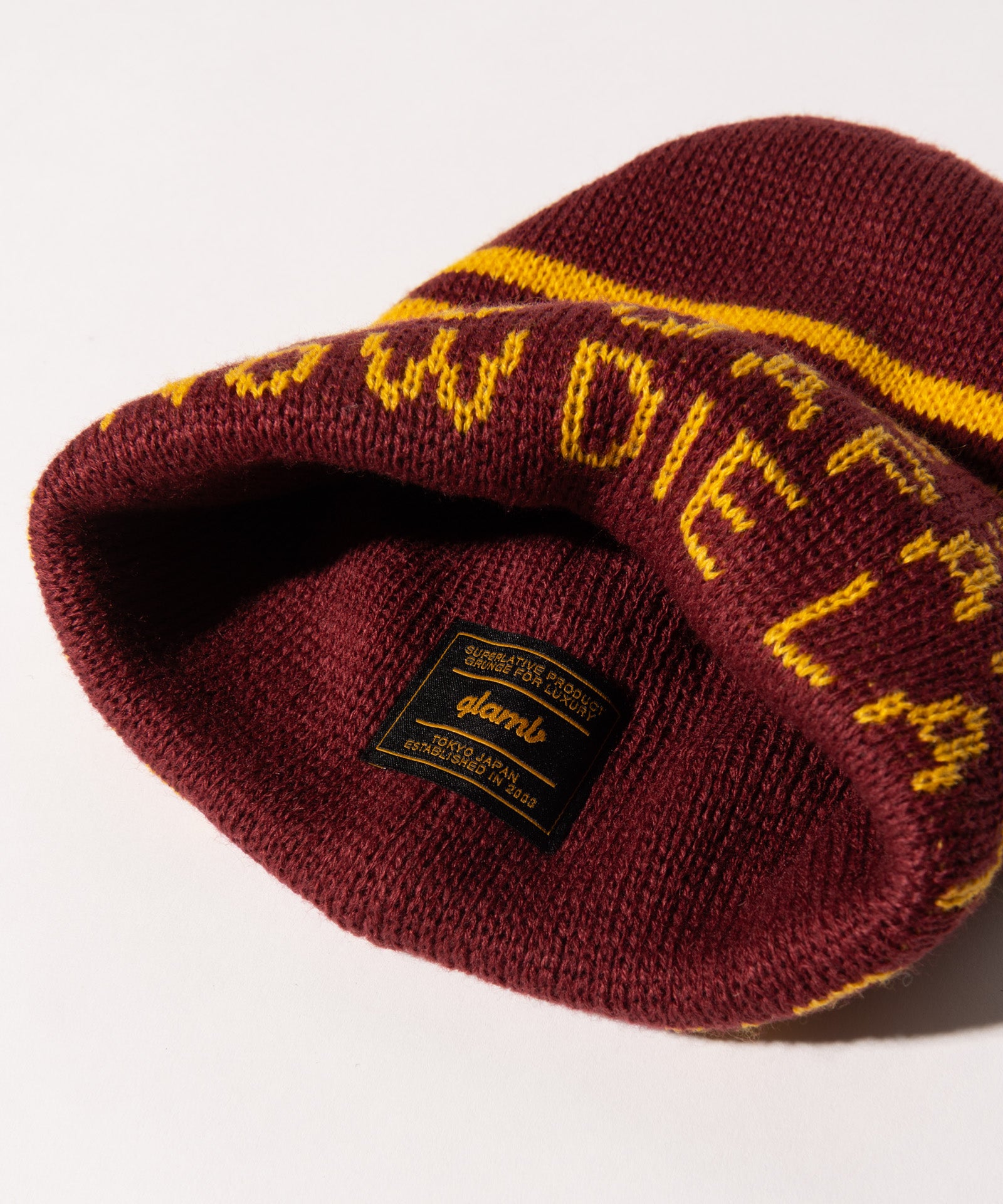 2025 冬 先行予約 12月下旬〜1月上旬入荷予定 glamb グラム Lettering Knit Cap ニットキャップ 送料無料 キャンセル不可 atfcap GB0425/CP01 : Lettering Knit Cap / レタリングニットキャップ